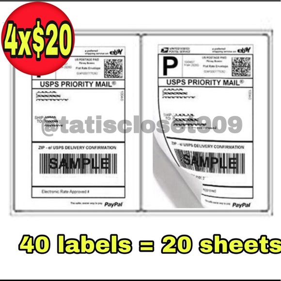 Office | 4 Labels20 Sheets Shipping Labels Round Edges | Poshmark
